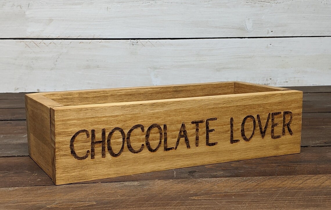 Chocolate Lover Engraved Wooden Candy Bar Box W/ Mason Jars for Candy ...
