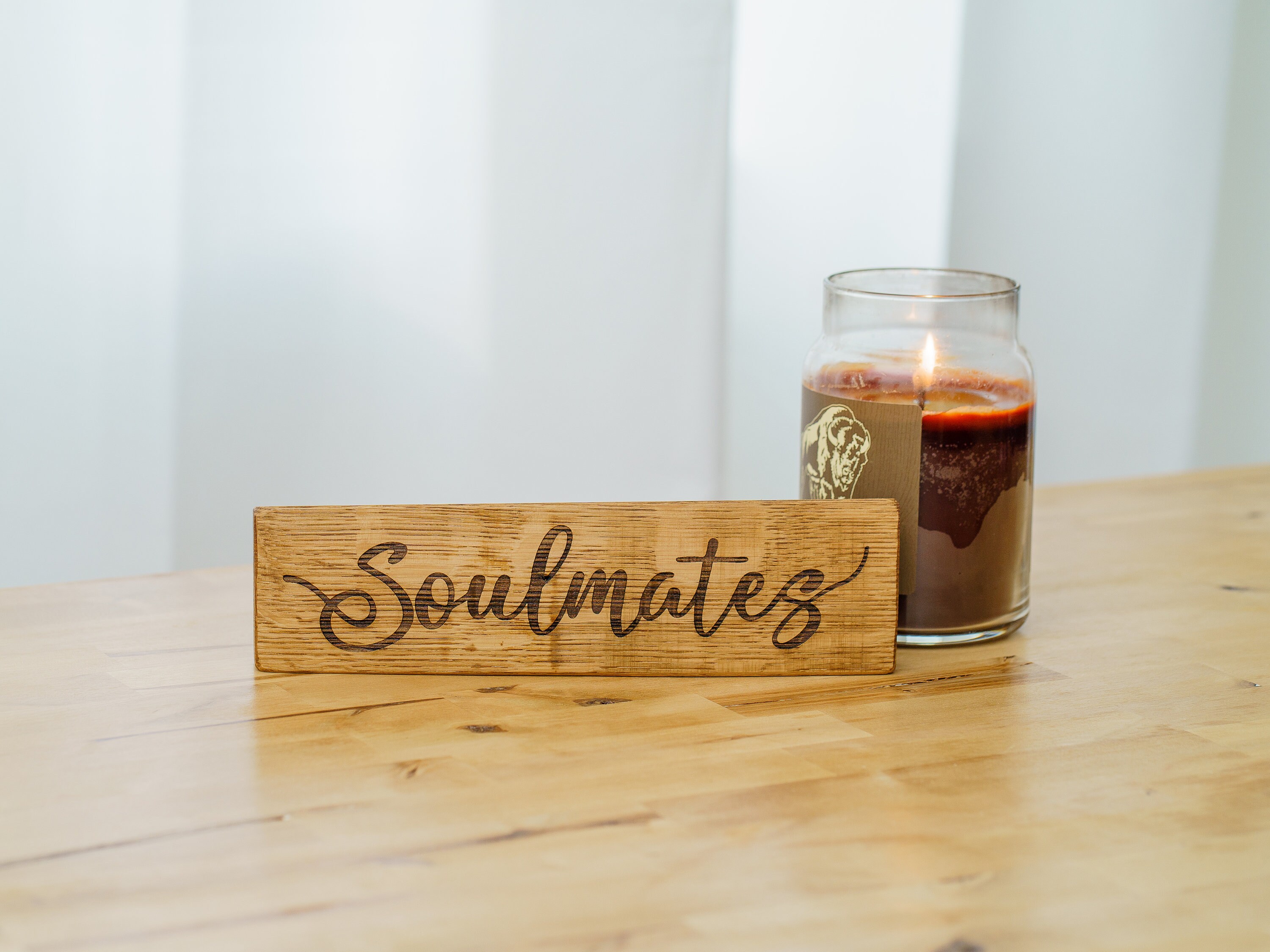 Engraved Cursive "soulmates" Soul Mates Reclaimed Wooden Barrel Stave ...