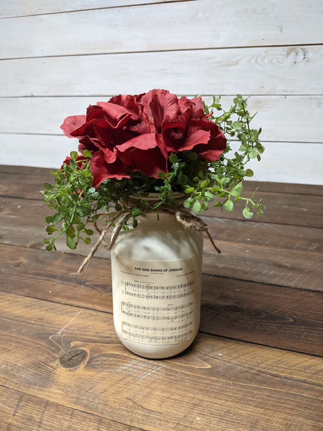 Music Glass Jar "far Side Banks of Jordan" Sheet Music Jar - Unique ...