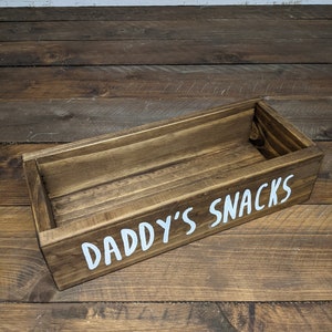 Handmade Wooden "daddy's Snacks" Wooden Candy Bar Box W/ Mason Jars for ...