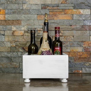 Contemporary Rustic Kitchen Storage Caddy for Olive Oil, Oils, Salt Pig ...