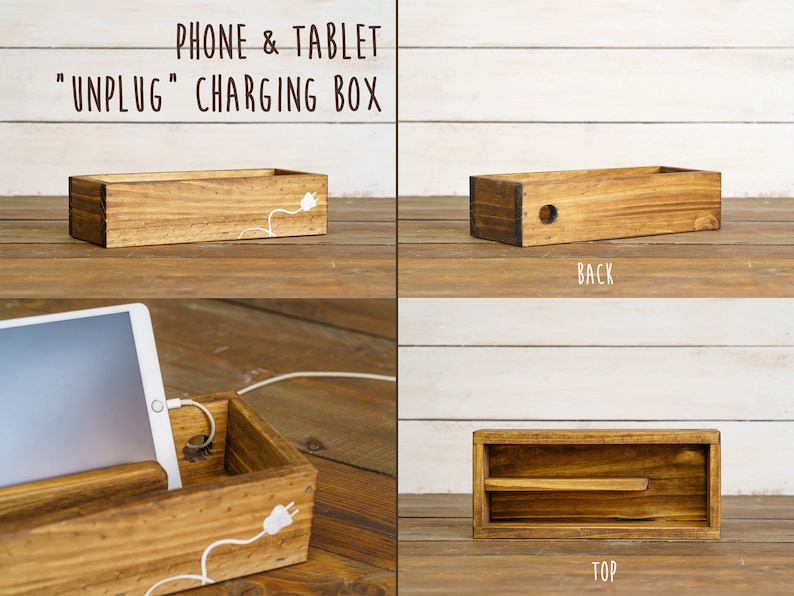 Family Time, Rustic Farmhouse Unplug Charging Box - Unplug Box ...