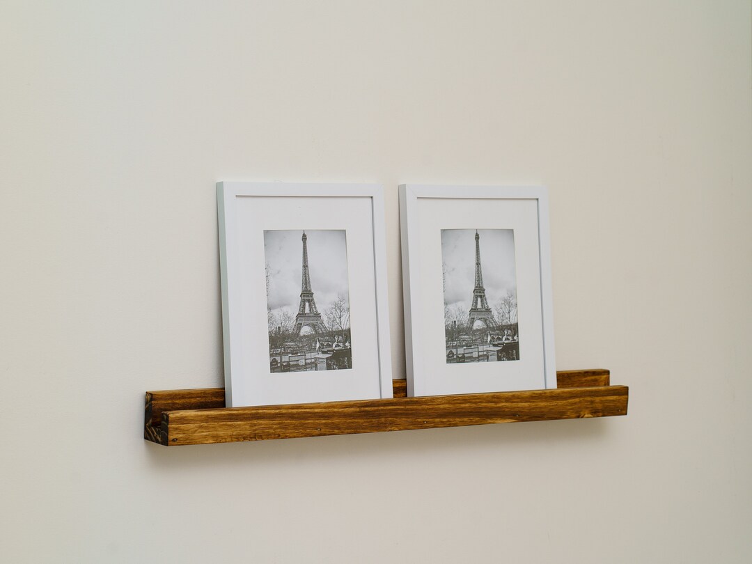 Wooden Floating Display Shelf for Picture Frames, Art, Photos, Decor ...