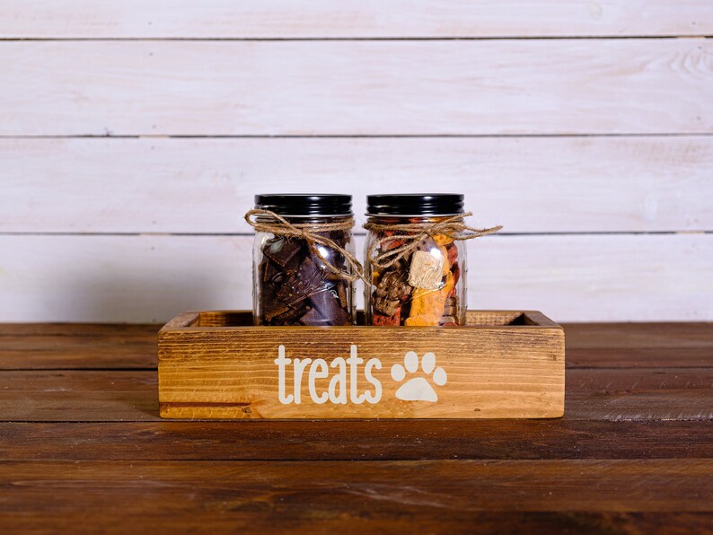 Rustic Modern Wooden treats With Paw Print Pet / | Etsy