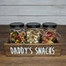 Handmade Wooden "daddy's Snacks" Wooden Candy Bar Box W/ Mason Jars for ...