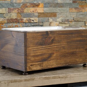 3 Pack of Full Size Wooden Chafing Pan & Rack Stands, Foil Pan Holders ...