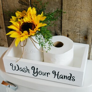 Wash Your Hands Farmhouse Bathroom Decor, Jar & Sunflower Decor, Jumbo ...