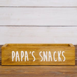 Special "papa's Snacks" Wooden Candy Bar Box W/ Mason Jars for Candy ...