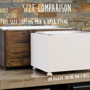 Full Size Wooden Chafing Pan & Rack Stand, Disposable Foil Pan Holder ...