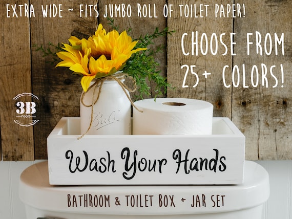 Wash Your Hands Farmhouse Bathroom Decor Jar & Sunflower - Etsy
