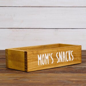 Cute "mom's Snacks" Wooden Candy Bar Box W/ Mason Jars for Candy ...