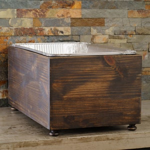 Full Size Wooden Chafing Pan & Rack Stand, Disposable Foil Pan Holder ...