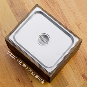 Wooden Chafing Pan & Rack Stand, Disposable Foil Pan Holder, Box Holds ...