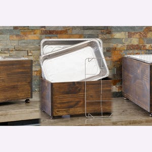 3 Pack of Full Size Wooden Chafing Pan & Rack Stands, Foil Pan Holders ...