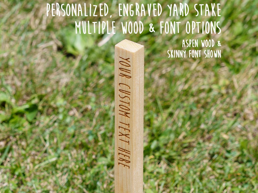 Personalized Engraved Message Yard Stake - Custom Yard or Game Marker ...
