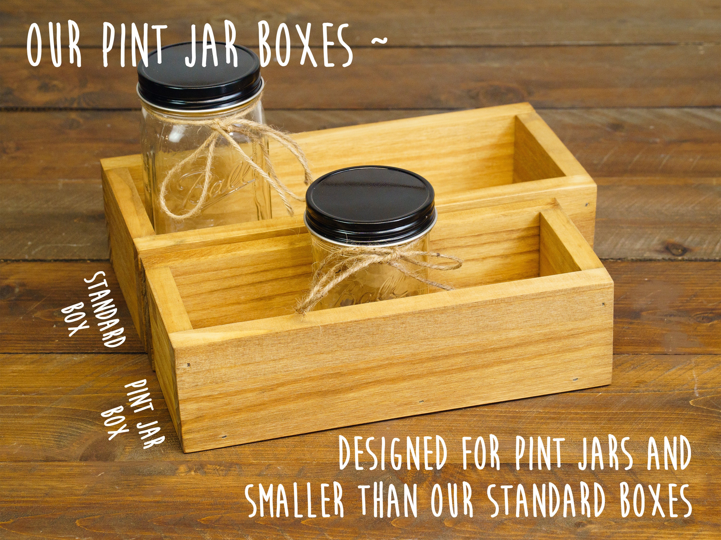 Engraved "grandma's Treats" Wooden Candy Bar Box W/ Pint Mason Jars for ...