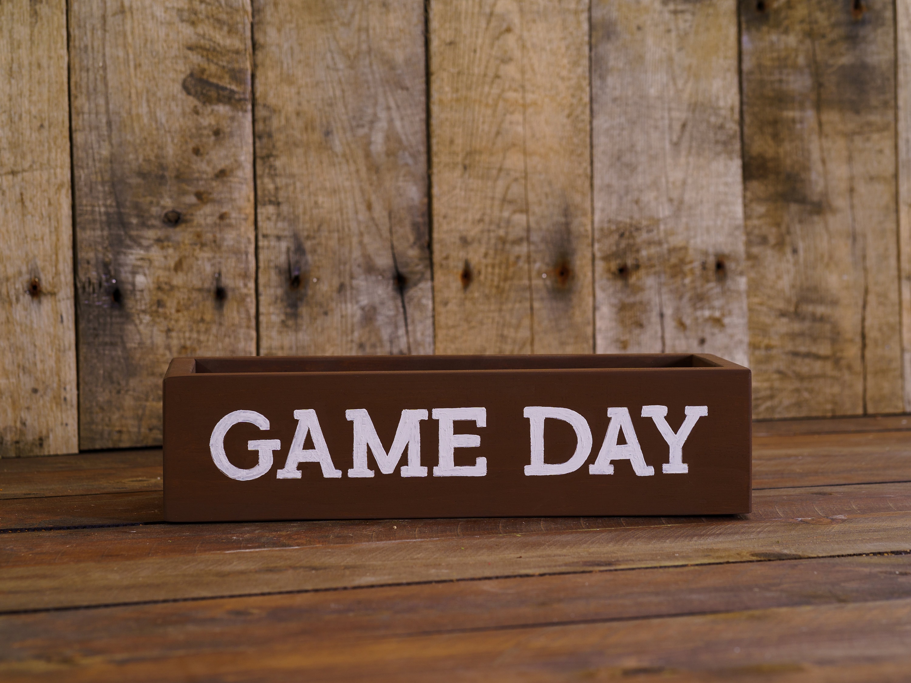Fall Football "game Day" Wood Display Box + Mason Jars for Snacks ...