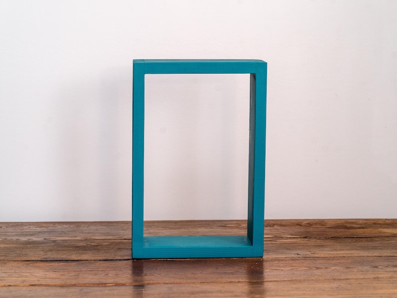 Small 13" Tall Wooden Floating Box Shelf, Plant Jar Shelf, Hanging ...