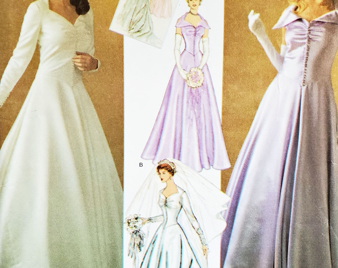 Vintage New Look 6540 Bridal Gown Pattern 2 Sets of Tissue Size 6-18 ...