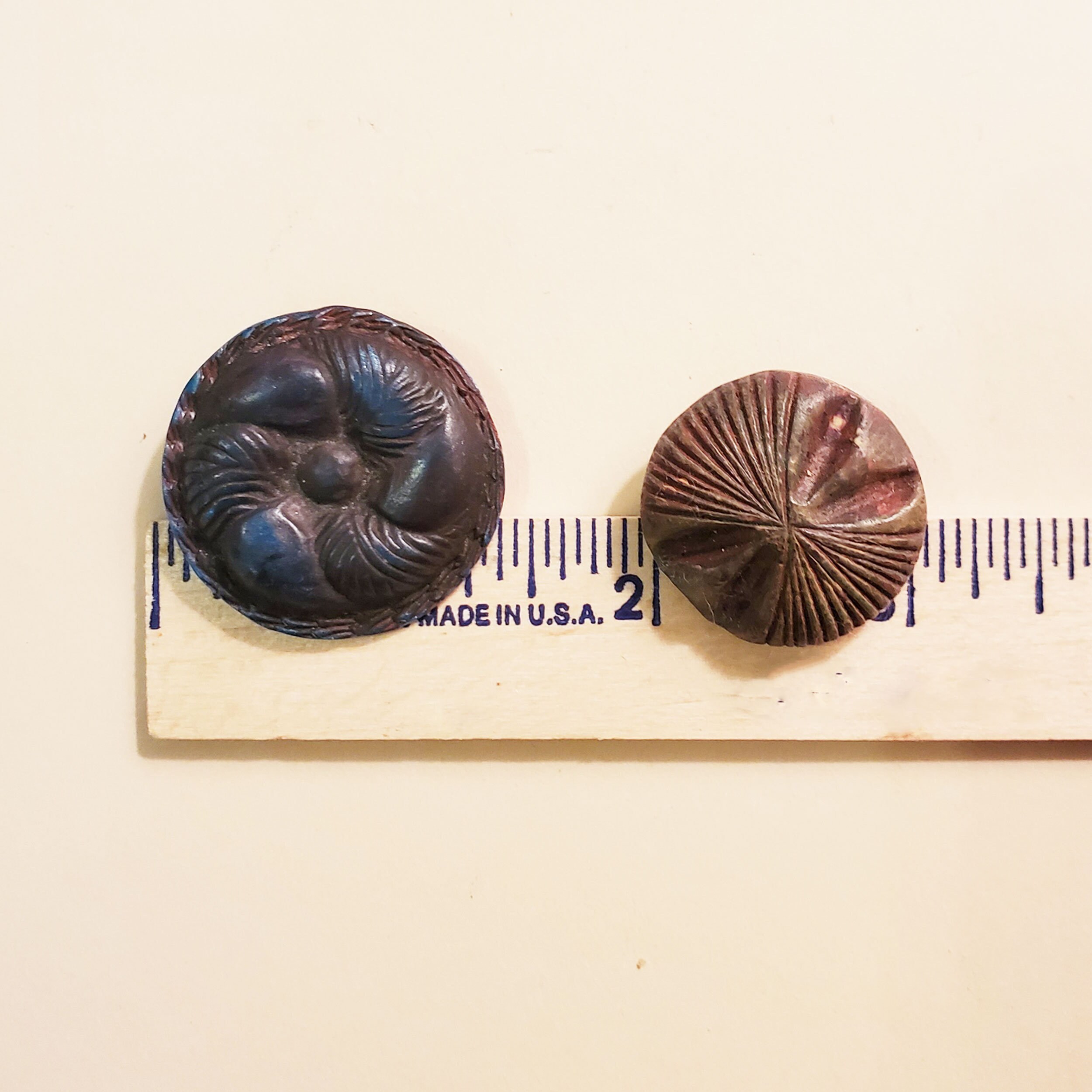Molded Composition Buttons Made From Antique Button Forms Set of 6 With ...