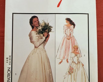 Vintage New Look 6540 Bridal Gown Pattern 2 Sets of Tissue Size 6-18 ...