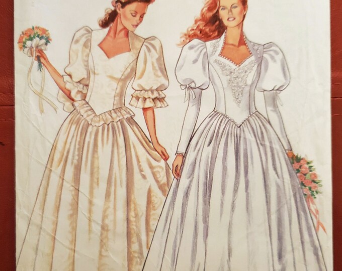Vintage New Look 6540 Bridal Gown Pattern 2 Sets of Tissue Size 6-18 ...