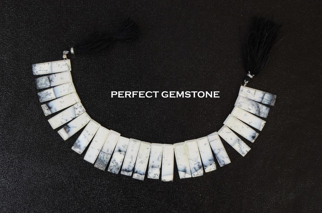 Natural Dendritic Agate Chiclets Stick 28X9MM Mm Appx. 8 Inches String ...