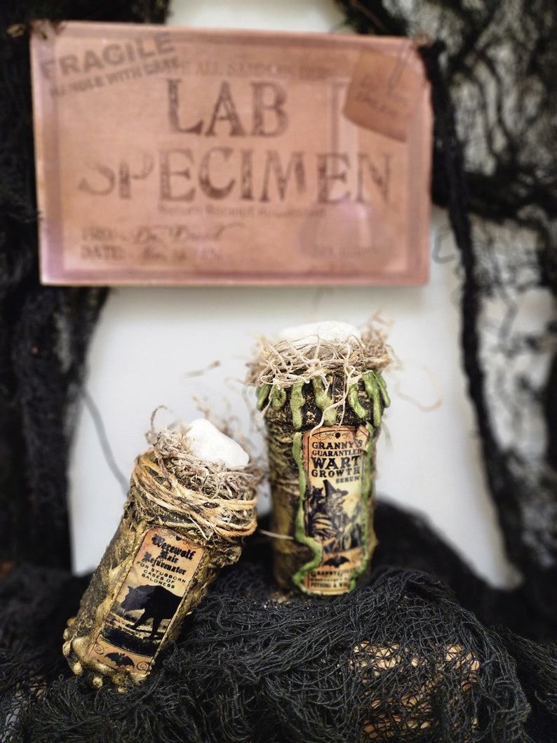 Witch's Apothecary Potion Bottles, Halloween Decor, Halloween Tiered ...