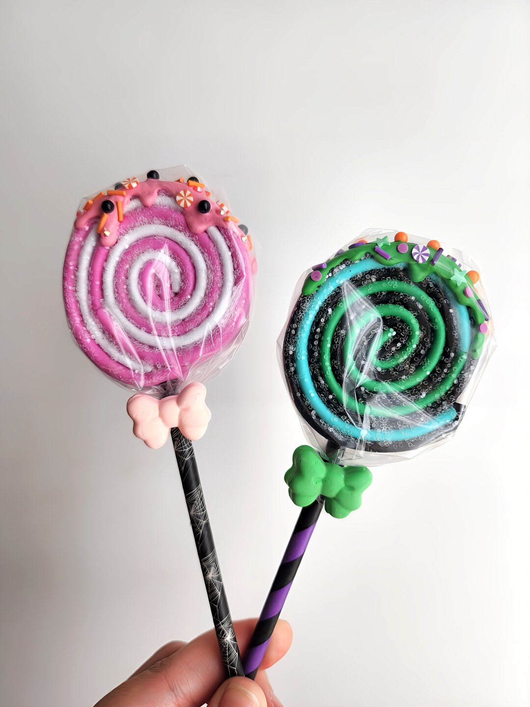 Set of 2 Halloween Fake Bake Candy Stick/lollipops With Sprinkles ...