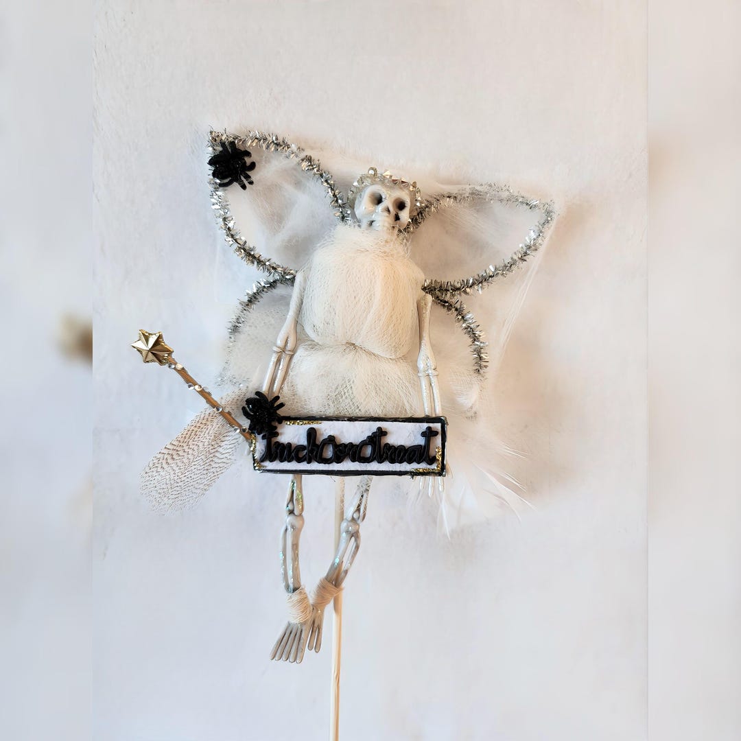 Gothic Skeleton Fairy, Halloween Decor, Witch Fairies - Etsy