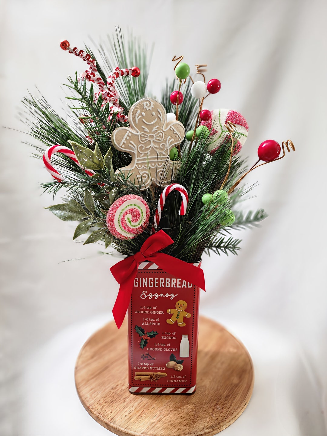 Gingerbread Recipe Themed Holiday Centerpiece Christmas - Etsy