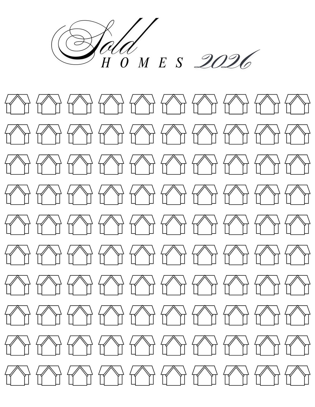 Realtor Sold Homes 2026 Tracker | Real Estate Sales Tracker Printable ...