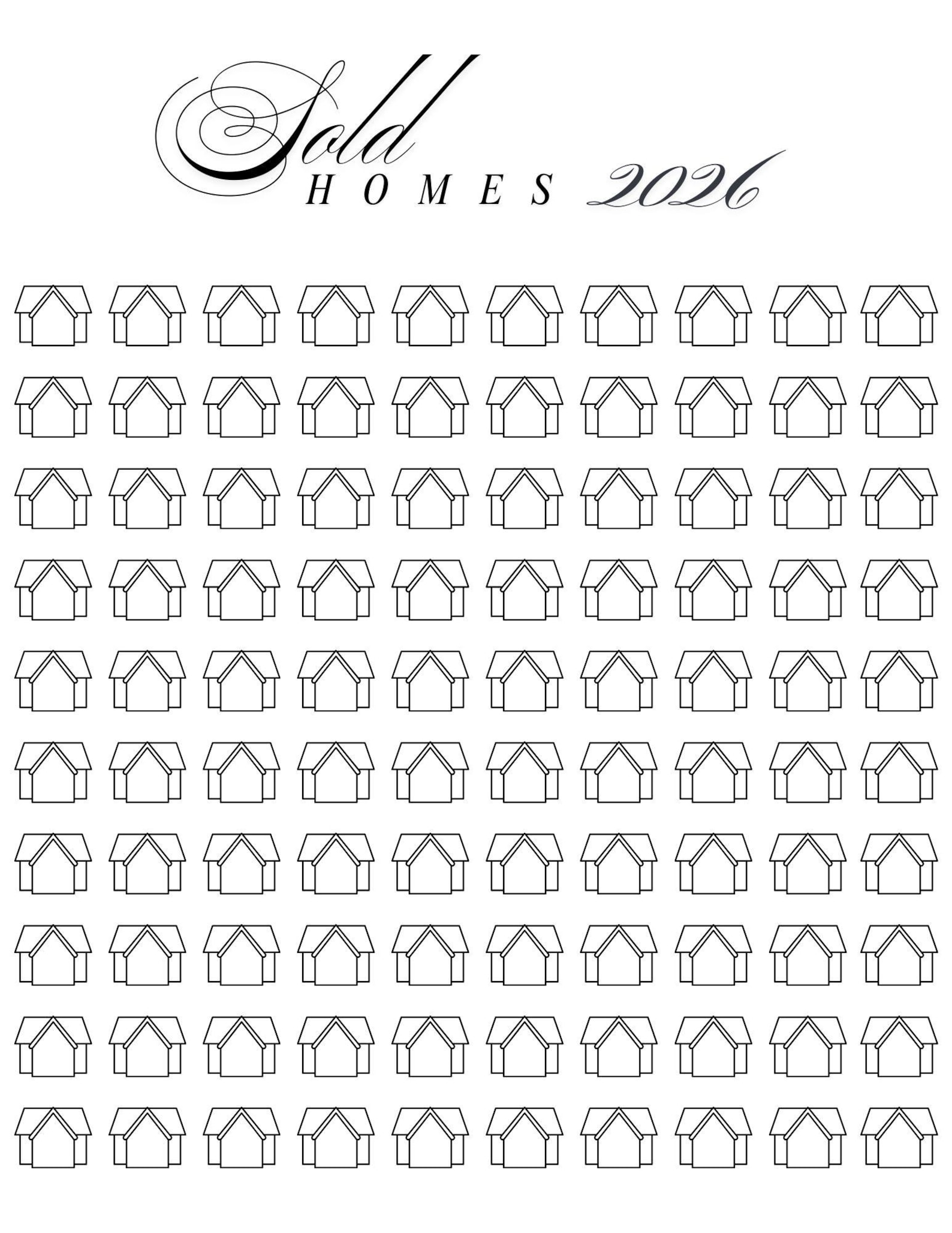 Realtor Sold Homes 2026 Tracker | Real Estate Sales Tracker Printable ...