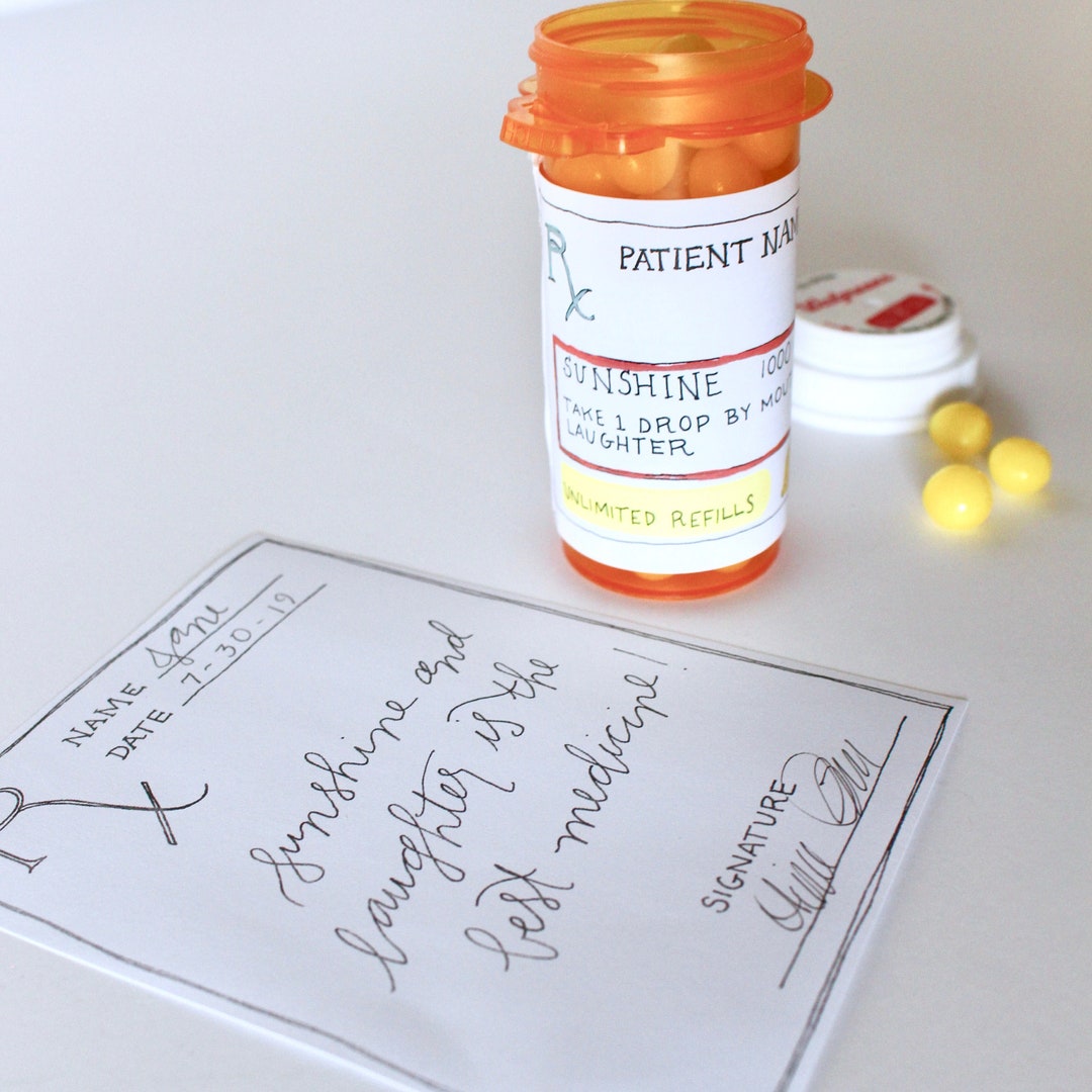 Digital File**** Handlettered Rx Prescription Bottle Labels Printable ...