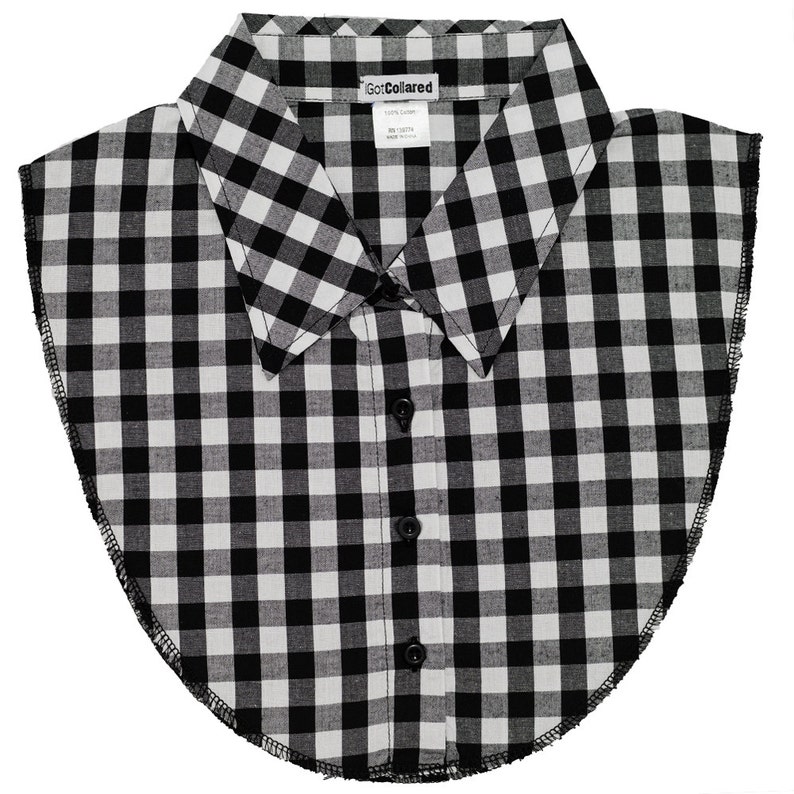 Igotcollared Dickey Collar in Black and White Gingham Plaid Aka Detach ...