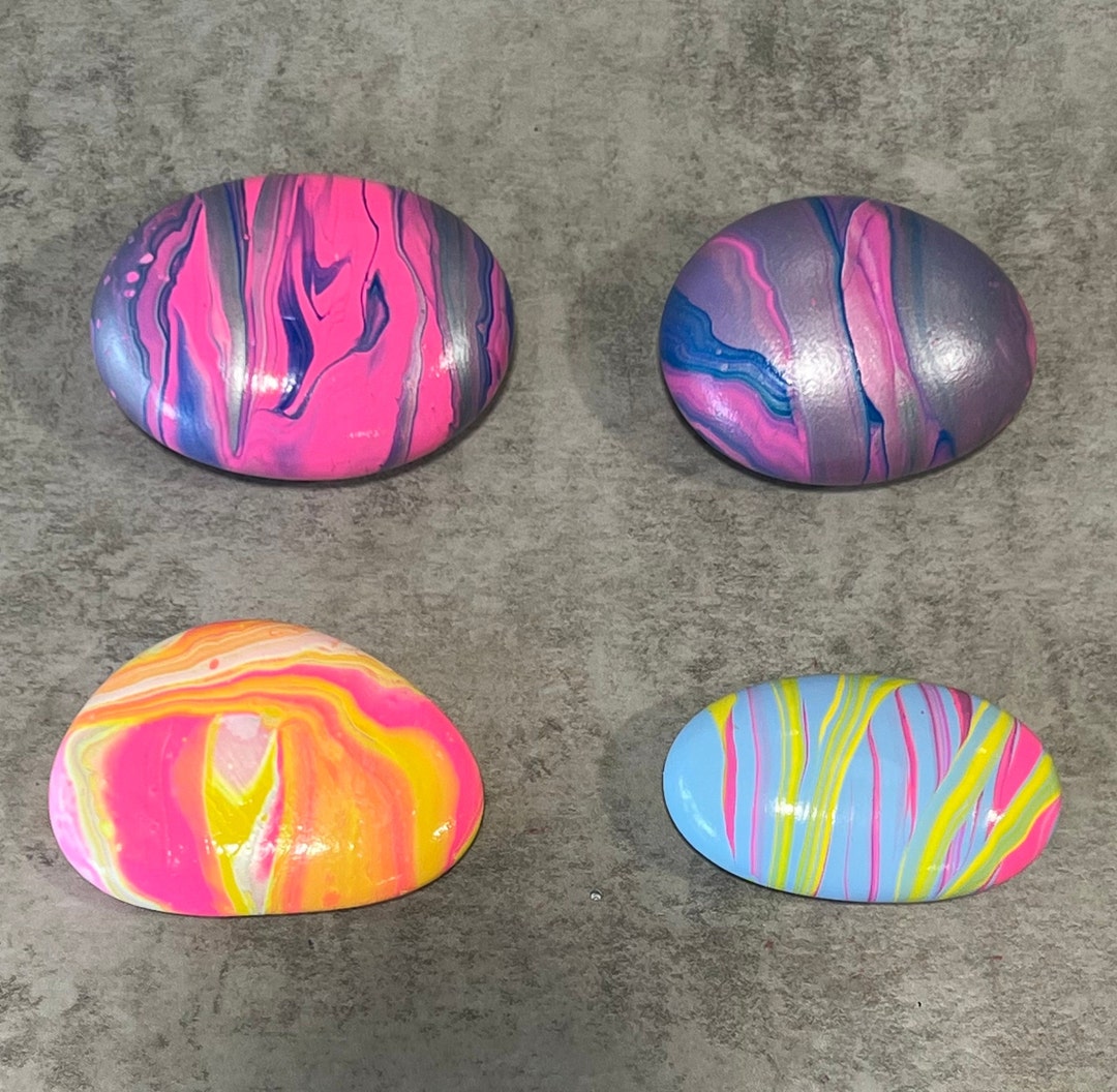 Hand-painted Decorative Stones Colorful Stone Paperweights for Desk ...