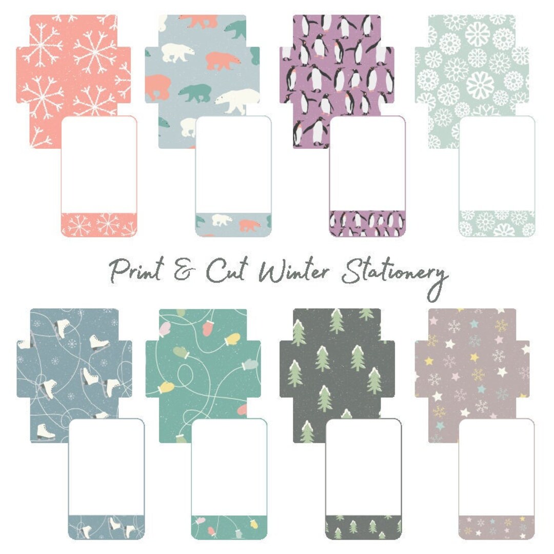 DIGITAL Winter Theme Envelope & Letter Sets for Junk Journals and ...