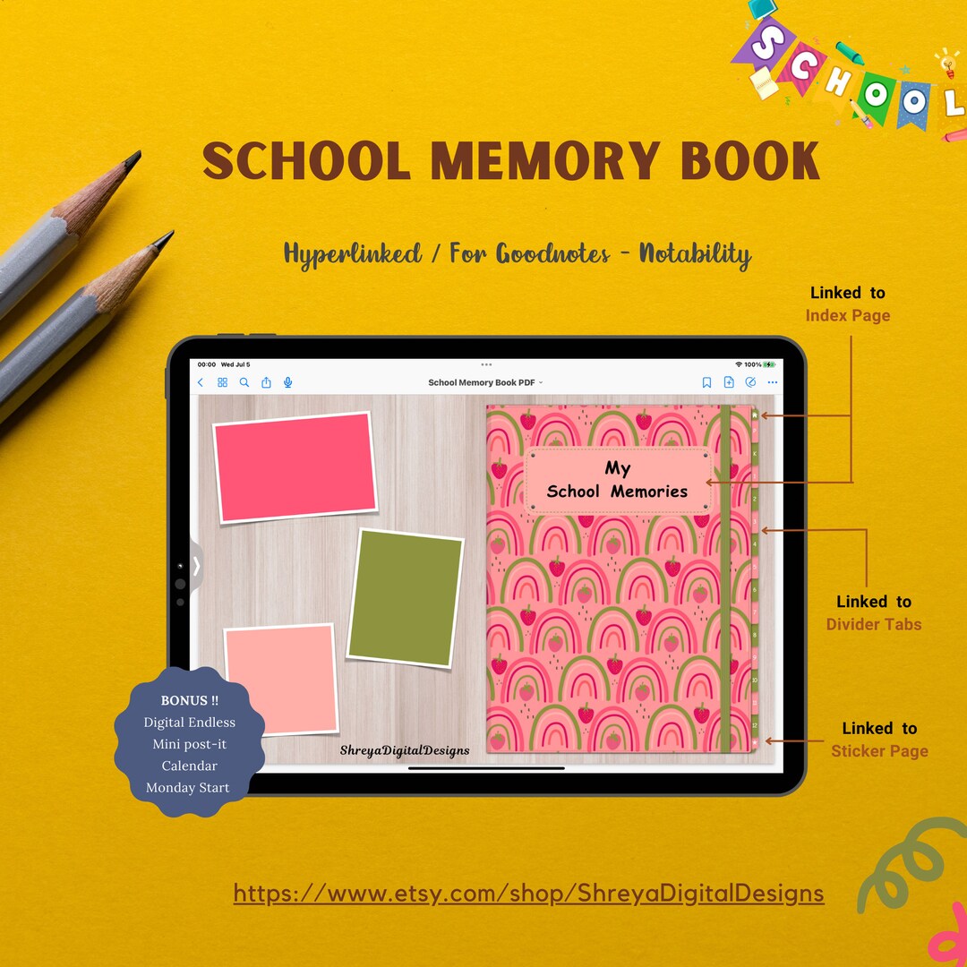 Digital School Memory Book, Back to School, Memory Keeping Album ...