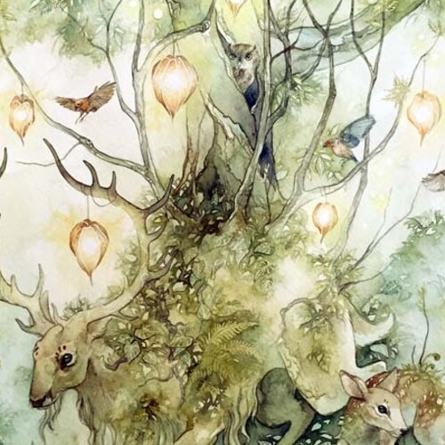 Night Elf Cat Druid in an Enchanted Forest A4/A5 200gsm Print - Etsy