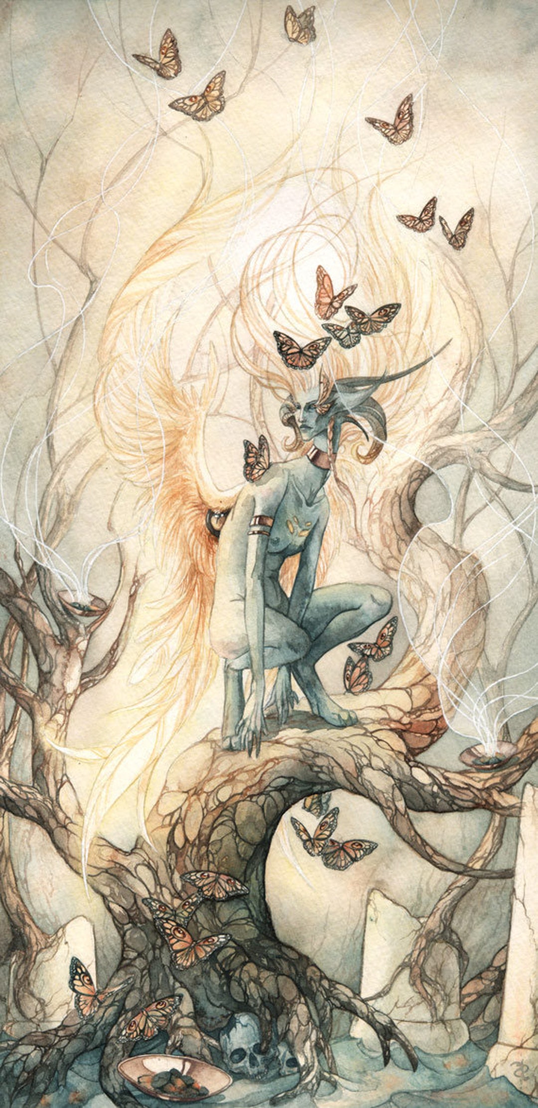 Seer Watercolor Art Print, Fantasy Art, Fae Art, Nature Spirits ...