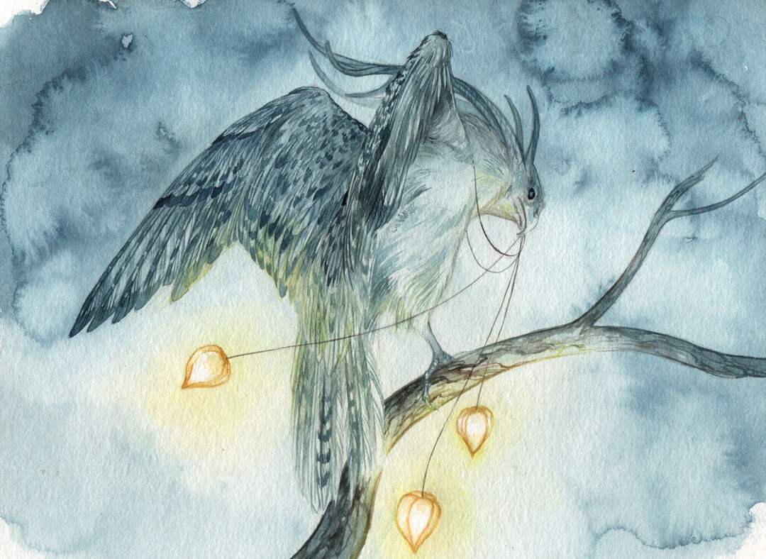 Gyrfalcon- Watercolor Art Print, Bird Art, Fantasy Art, Mystical Art ...