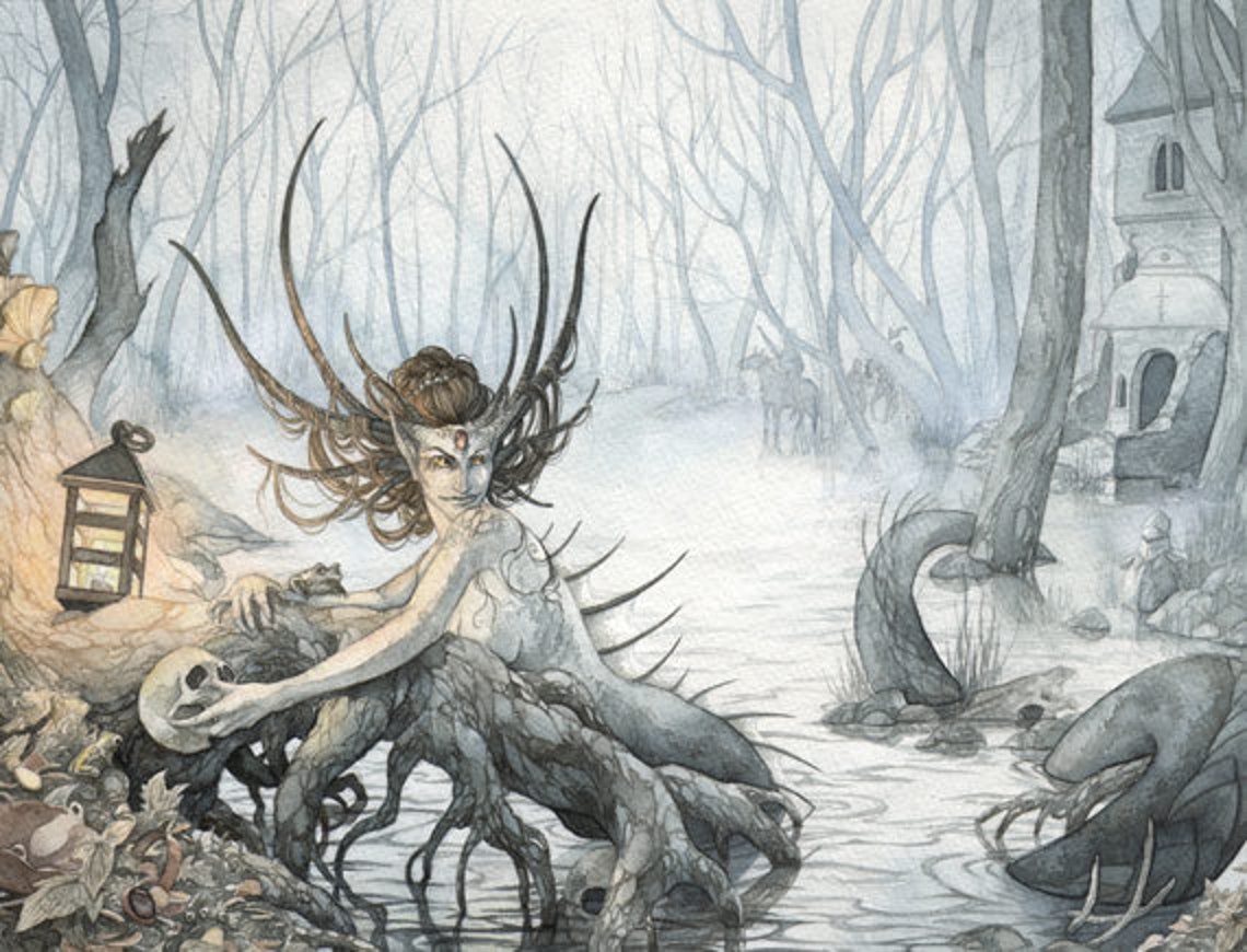 Vouivre- Dragon Art, Watercolor Art Print, Fantasy Art, Fae Art ...