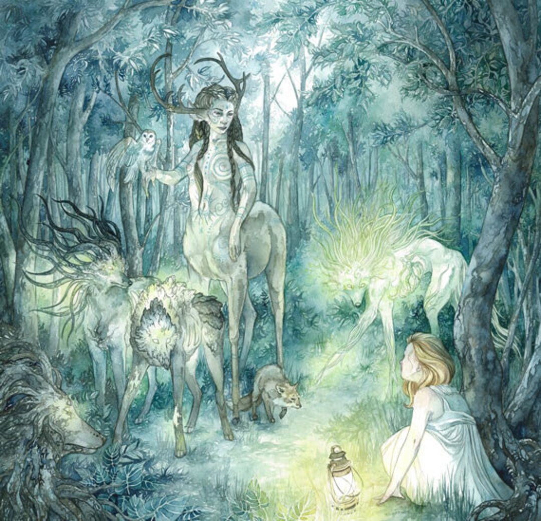 The Forest Has Eyes- Watercolor Art Print, Fantasy Art, Fae Art, Faerie ...
