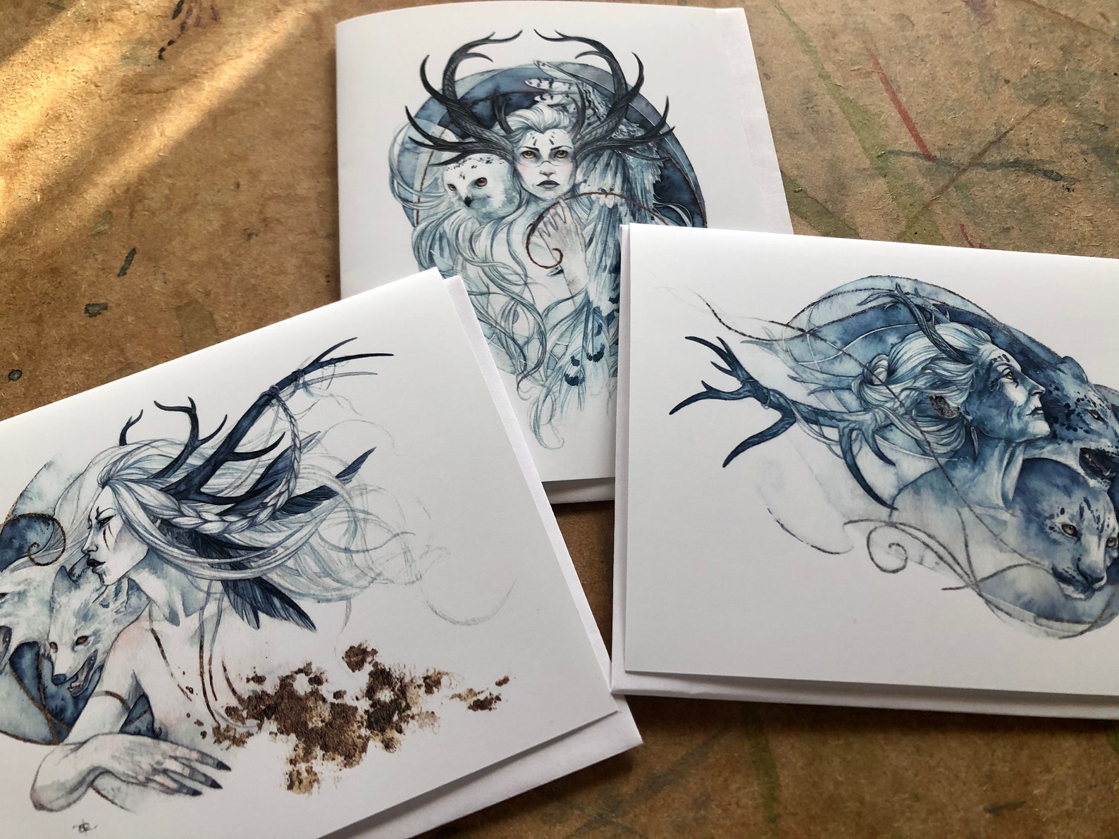 Triple Winter Goddess Card Pack- Handmade Greeting Card Pack, Blank ...