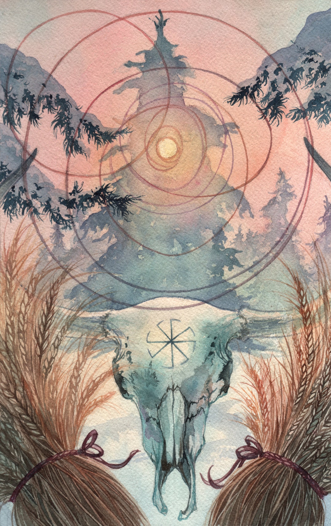 Winter Solstice - Watercolor Art Print, Slavic Solstice, Gody, Yule ...