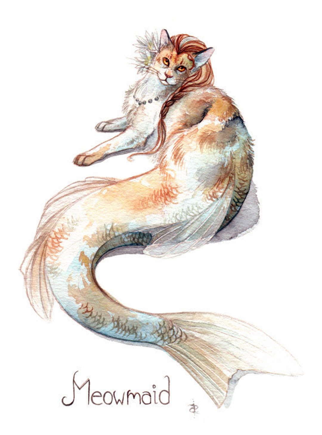 Meowmaid- Greeting Card, Funny Cards for Friends, Funny Cards, Animal ...