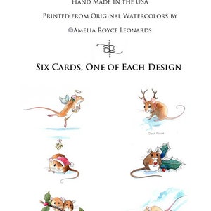 Christmas Mouse Card Pack- Handmade Card - Etsy