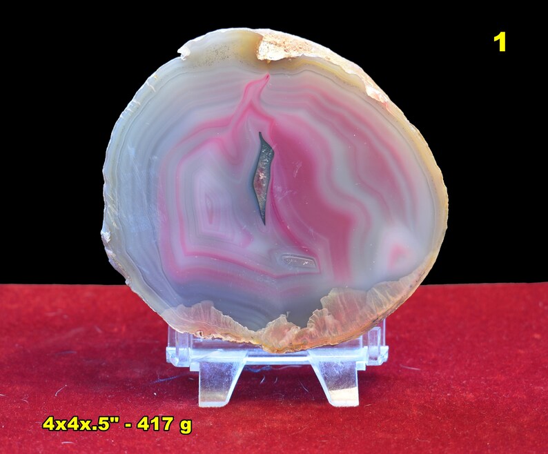 Heavy-duty 4 Red AGATE Geode Coasters W/ FREE Stand Choose EXACT Thick ...