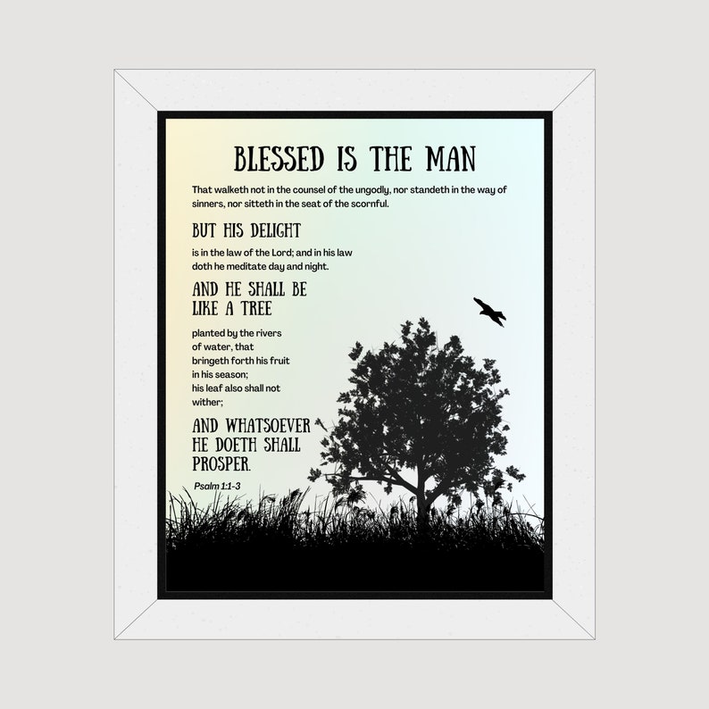 Blessed is the Man Scripture Wall Art Printable Digital Download-psalm ...