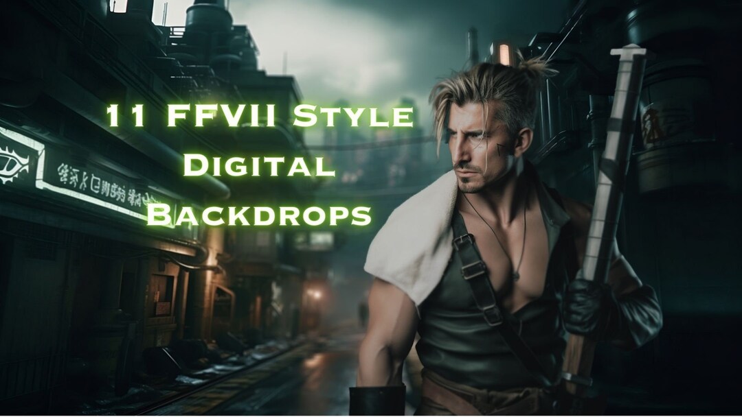 11 Digital Backdrops Final Fantasy VII Inspired, Midgar, Sector 7 ...